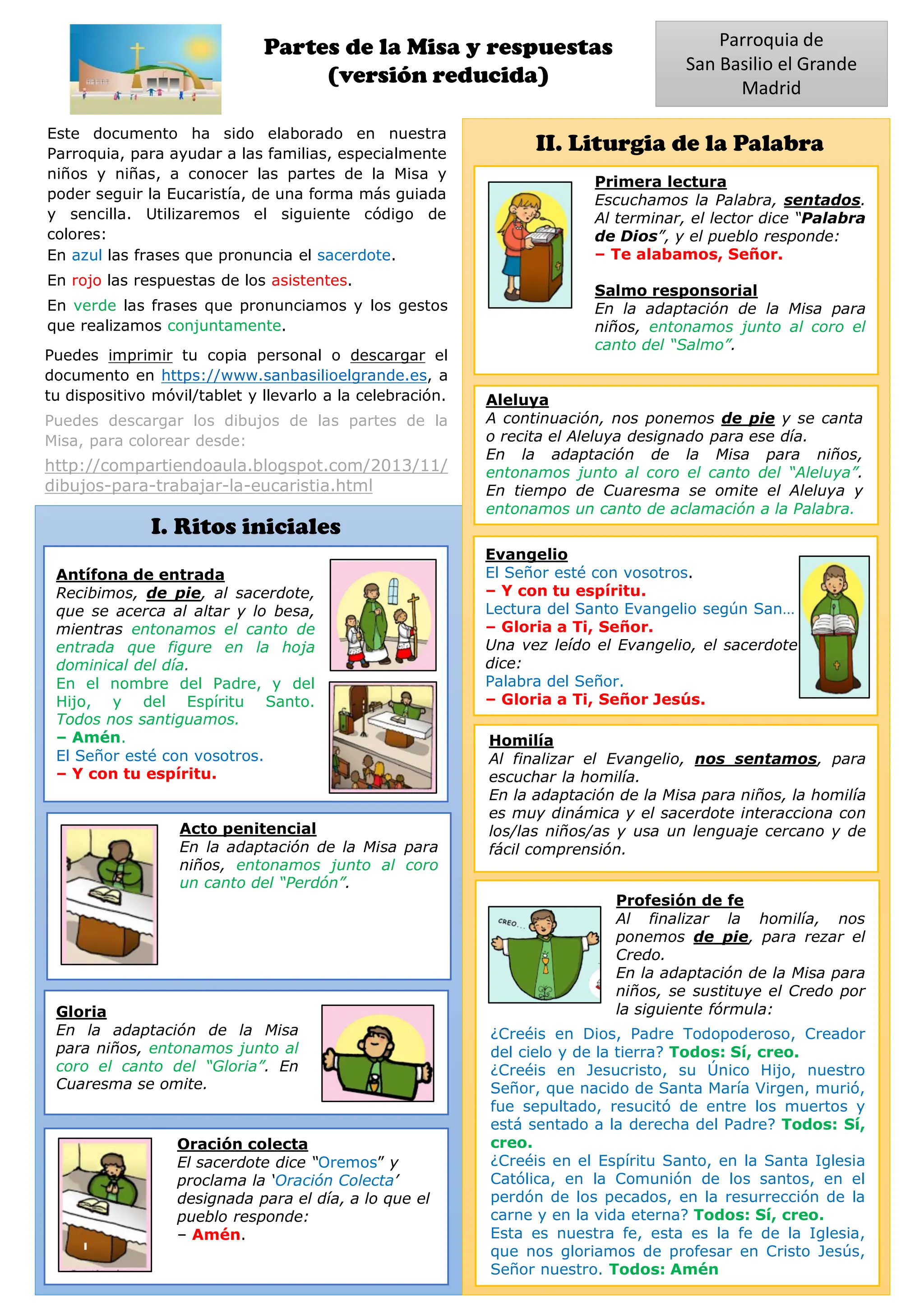 Partes de la misa catolica (especificadas cada una) | PDF