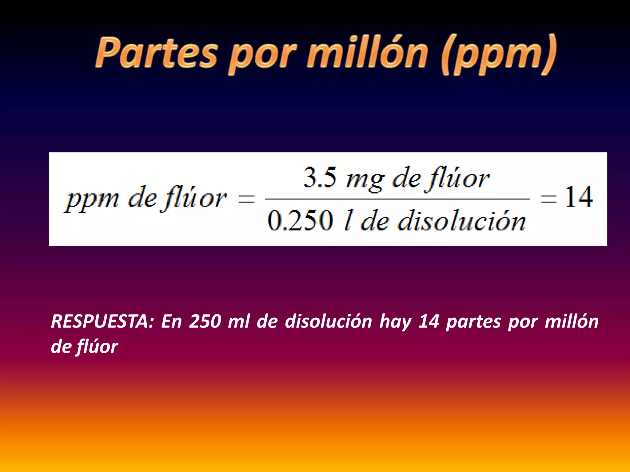 Partes por millon | PPT