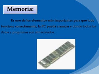 Partes y componentes de la computadora | PPTX