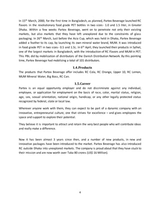 Partex Beverage Limited: Assessing which company departments are ...