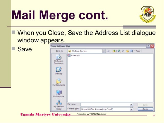 How to do mailmerge - greje