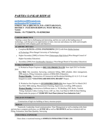Partha cv01 | PDF