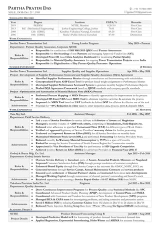 Partha Pratim Das CV | PDF | Business Utilities | Business