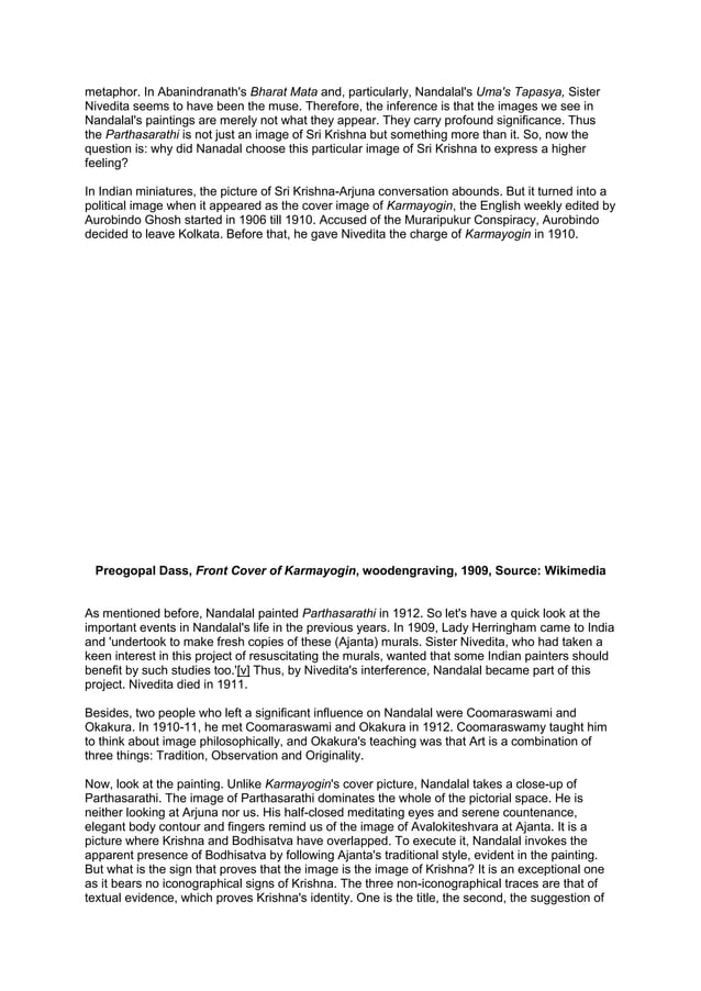 PARTHASARATHI AN ICONIC PAINTING BY NANDALAL BOSE | DOCX | Hinduism ...