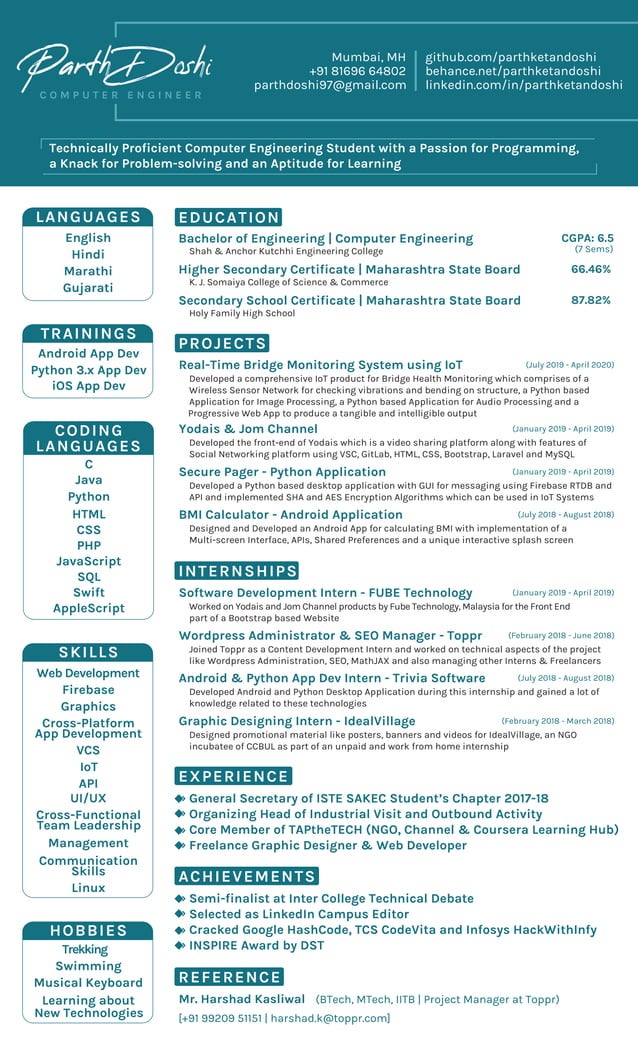 Parth Doshi Resume | PDF
