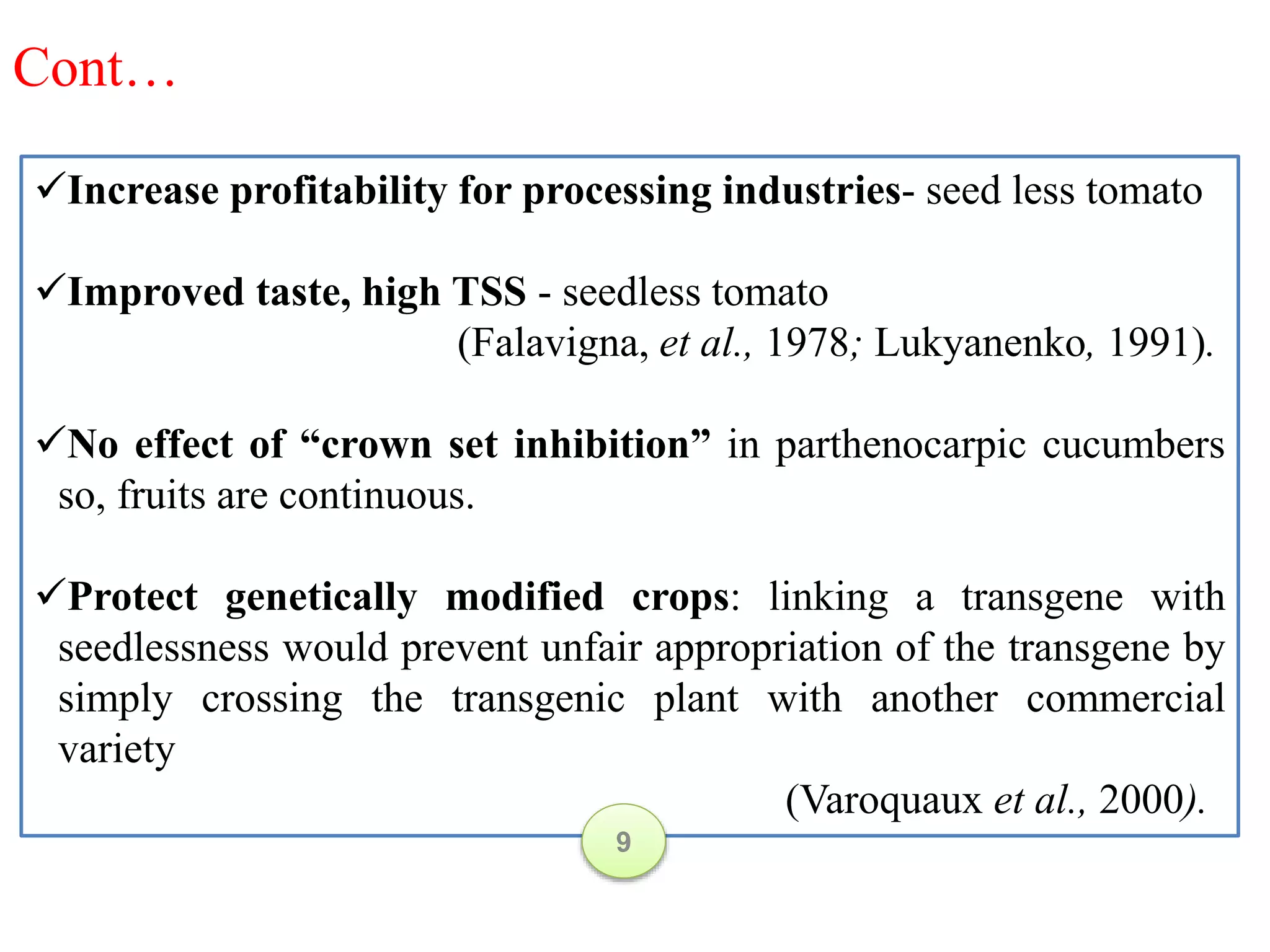 Parthenocarpic vegetables.pptx