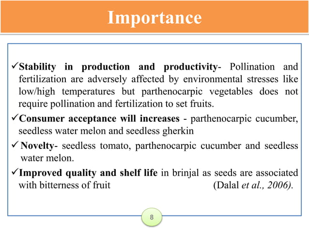 Parthenocarpic vegetables.pptx | Infertility | Reproductive Health