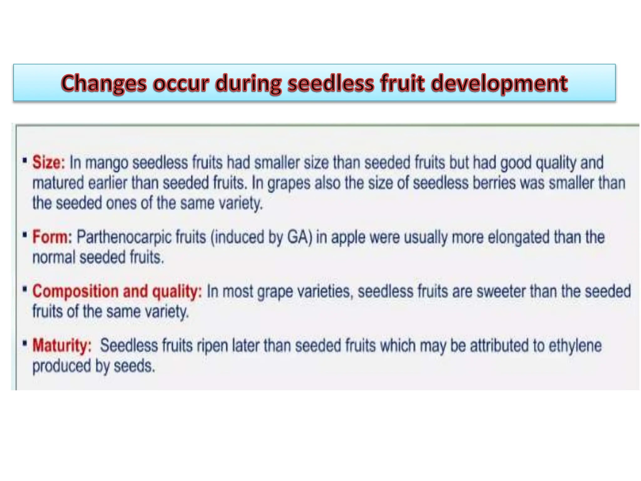 parthenocarpy in fruits : its nature and types | PPTX