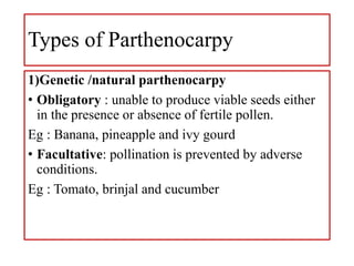 Parthenocarpy invegetable crops | PPTX