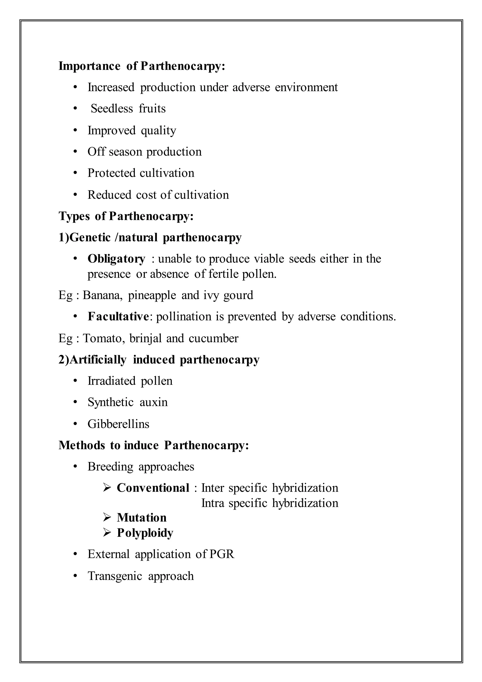 Parthenocarpy word | DOCX