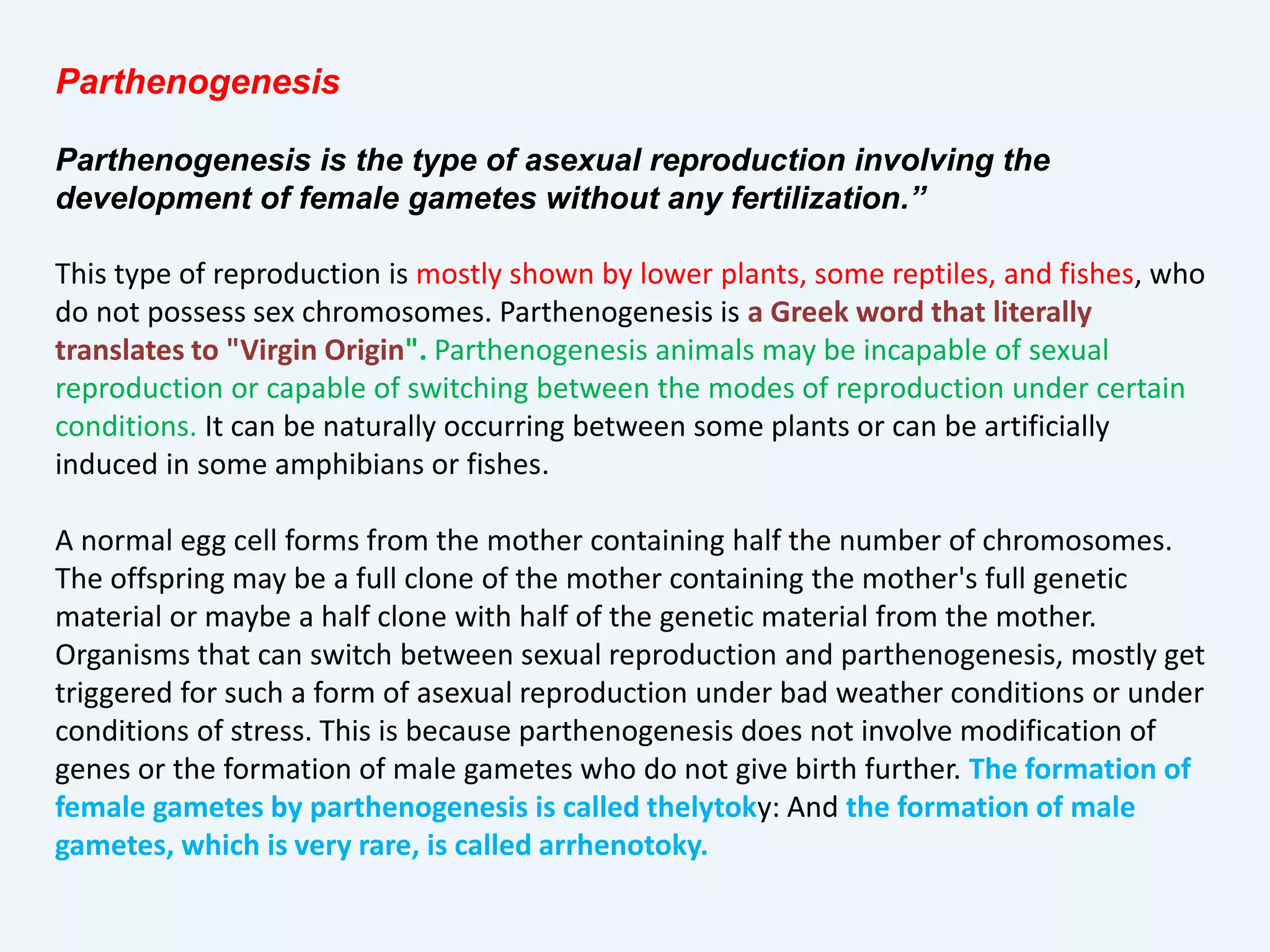 Parthenogenesis, Natural parthenogenesis, Artificial parthenogenesis ...
