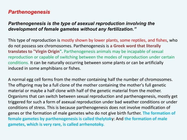 Parthenogenesis, Natural parthenogenesis, Artificial parthenogenesis ...