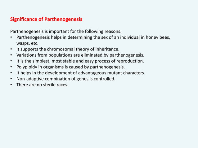 Parthenogenesis, Natural parthenogenesis, Artificial parthenogenesis ...