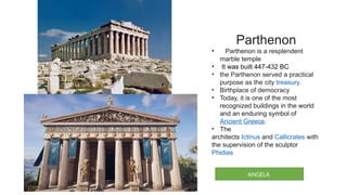 parthenon HISTORY OF ARCHITECT,parthenon HISTORY OF ARCHITECTUREURE | PPT