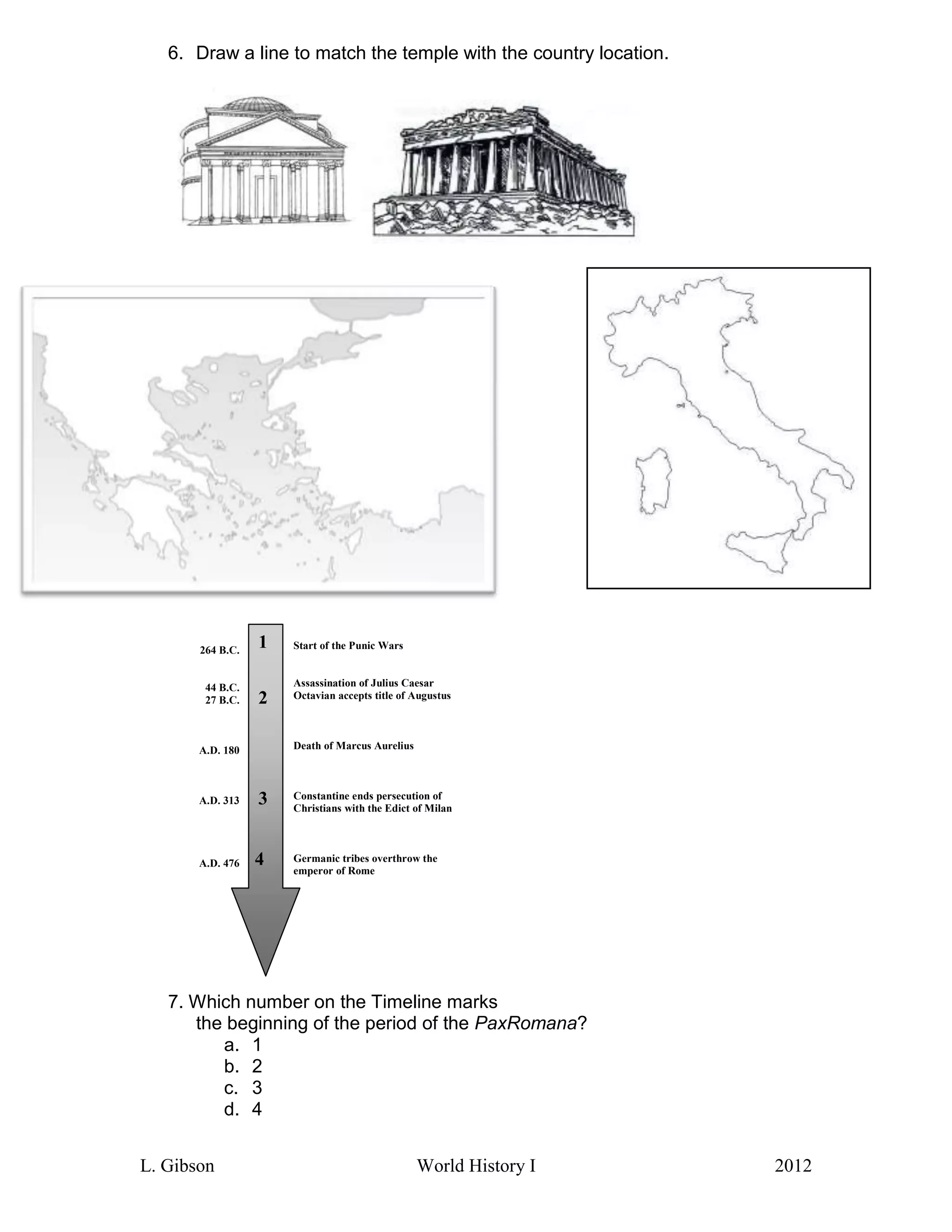 Parthenon Pantheon Worksheet | DOCX