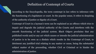 Supreme Courts Contempt Jurisdiction in accordance with the ...