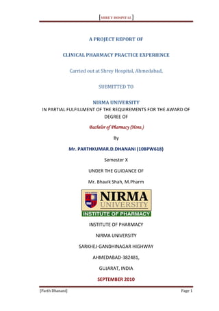 Clinical Pharmacy Practice Experience | PDF