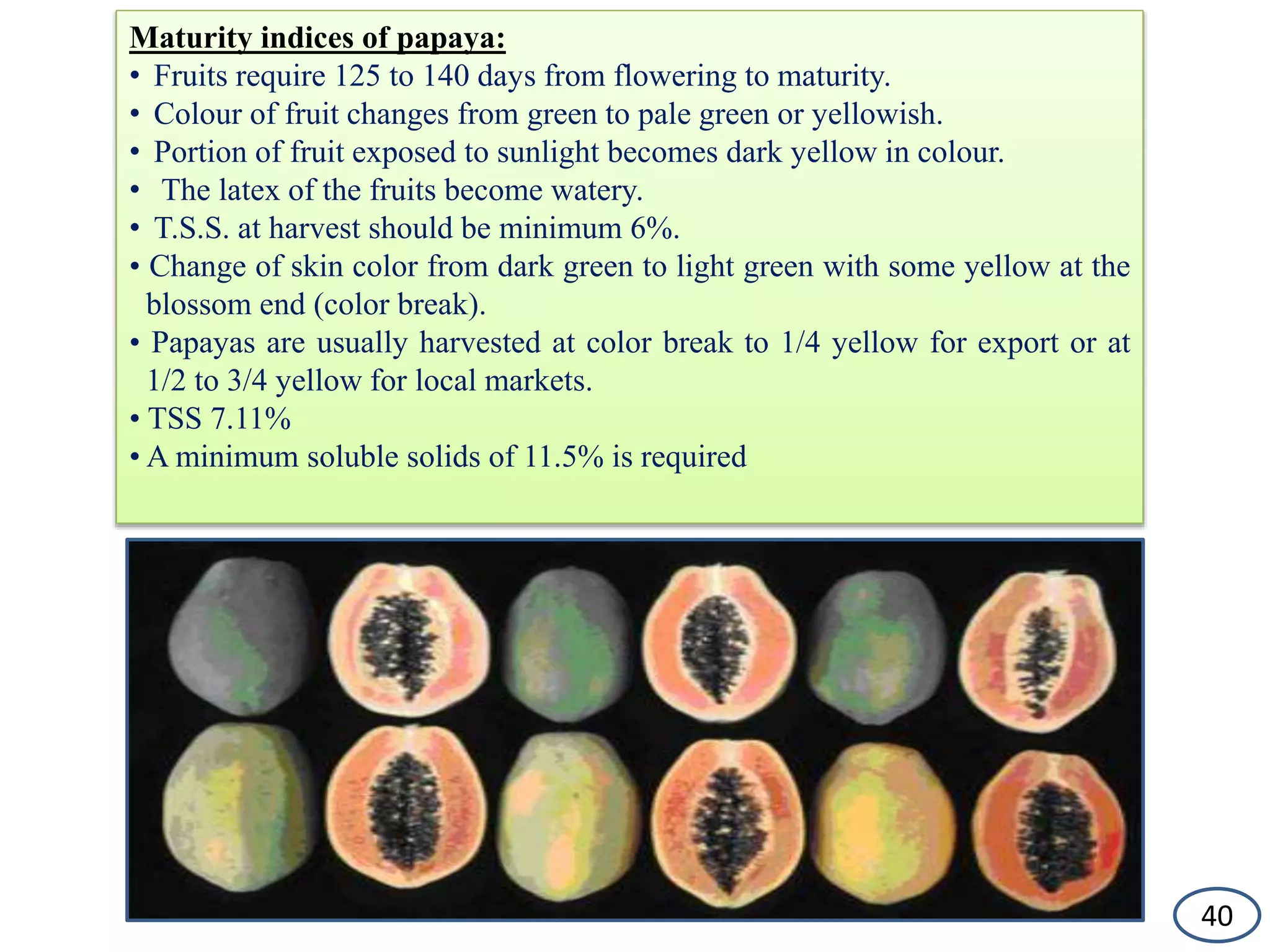 Physiological maturity indices in tropical fruit crops | PPTX