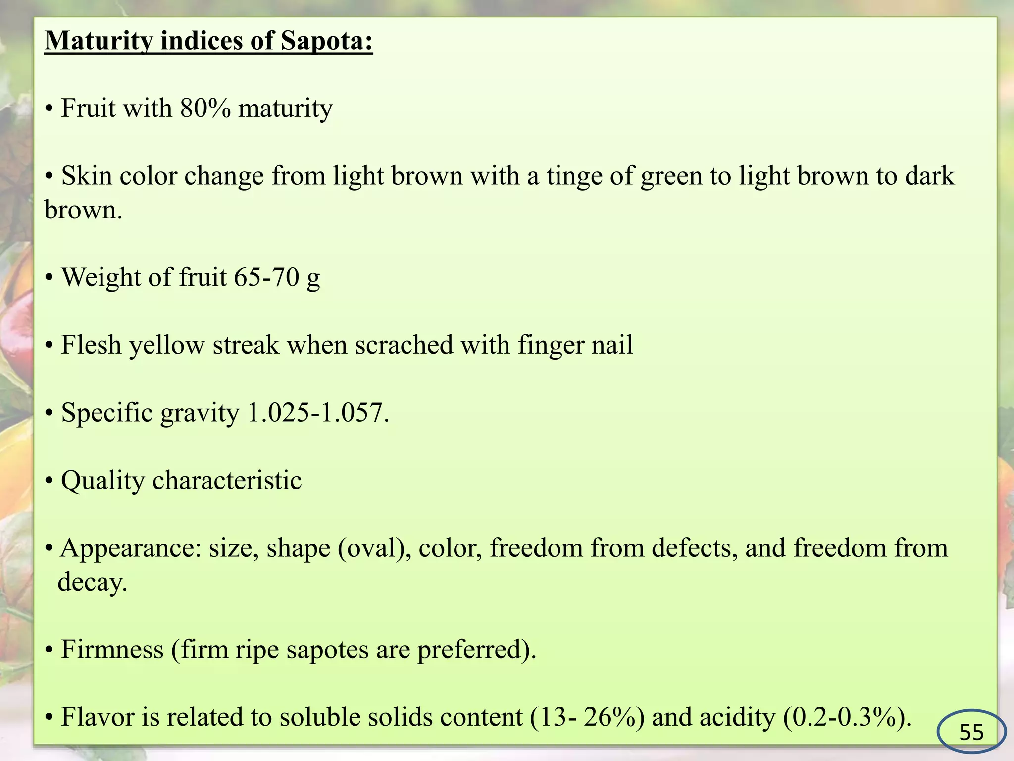 Physiological maturity indices in tropical fruit crops | PPTX