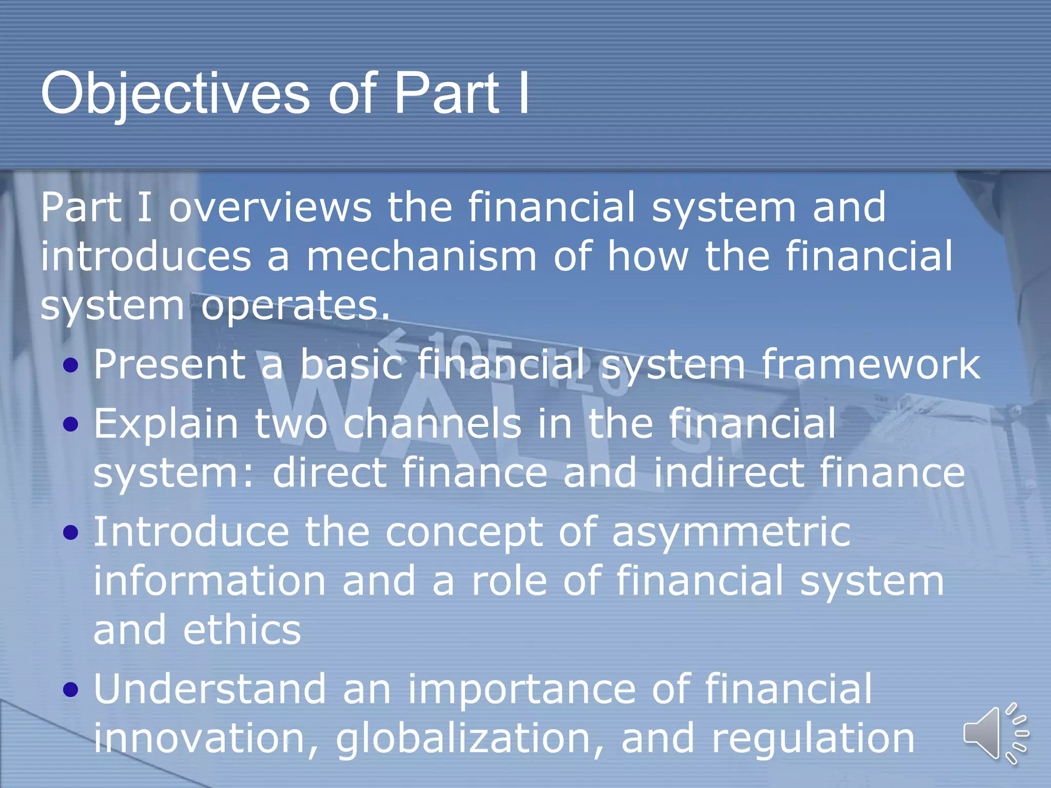 Part I: Overview of Financial System | PPS