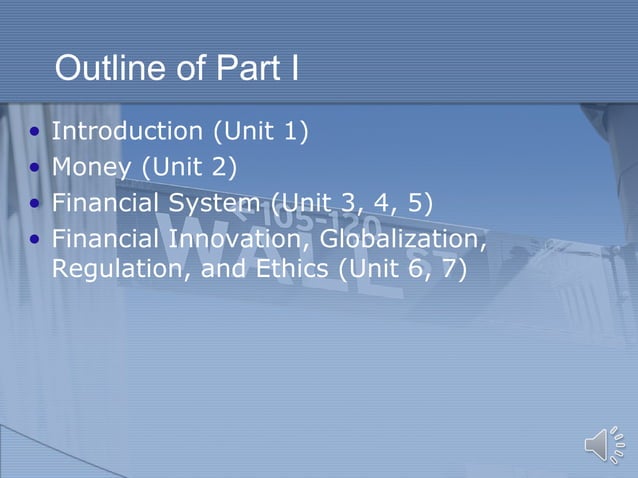 Part I: Overview of Financial System | PPT