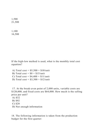 Part I 20 Multiple choice questions @ 2.5 points each = 50 points.docx