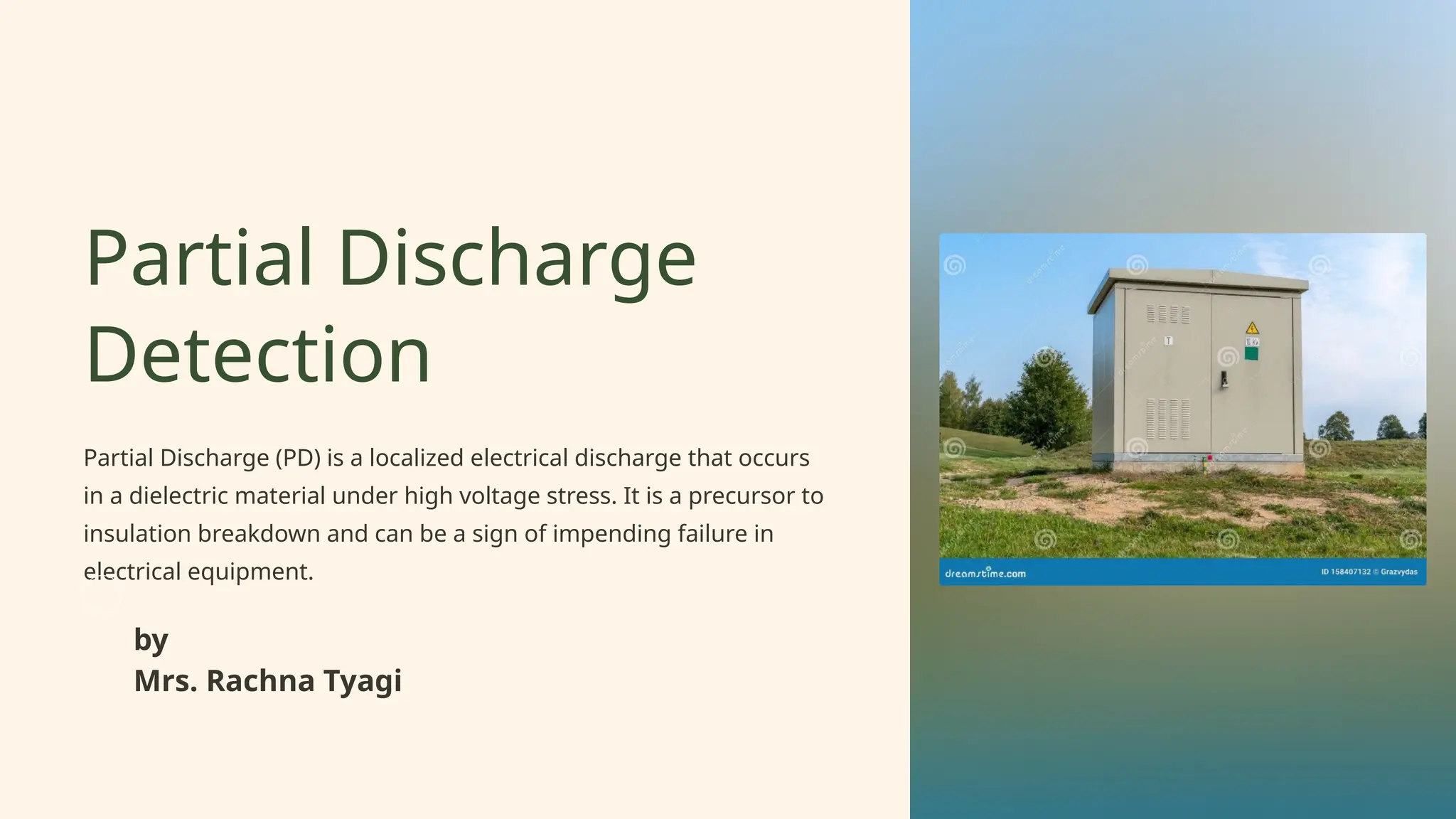 Partial Discharge Detection Partial Discharge Detection Partial