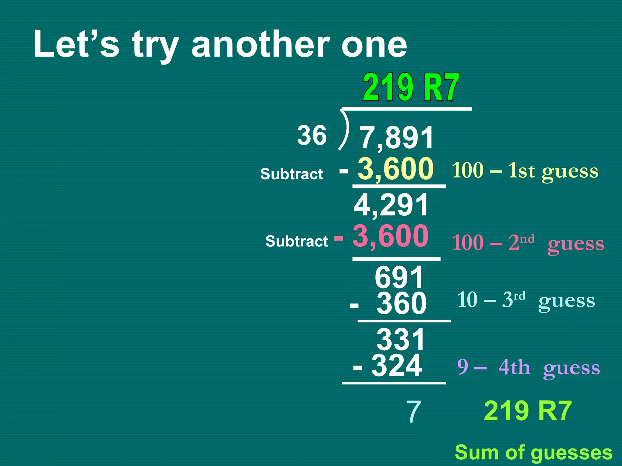 Partial Quotients Division Algorithm 1 Ppt 