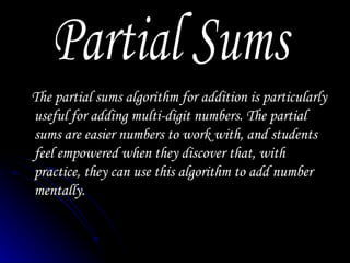 Partial sums-addition-algorithm | PPT