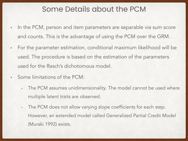 Partial Credit Model (PCM) | PDF