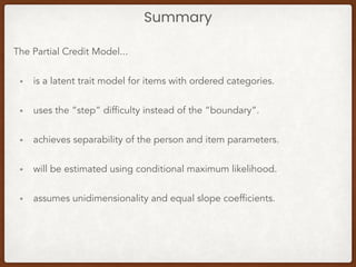 Partial Credit Model (PCM) | PDF