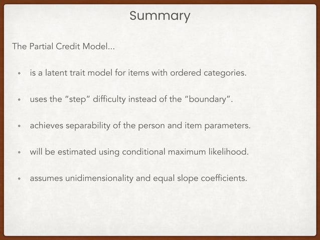 Partial Credit Model (PCM) | PDF Partial Credit Model (PCM) | PDF