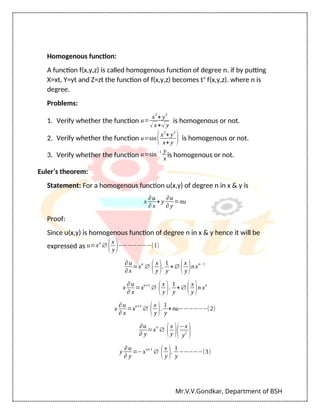 Partial derivative and related questions | PDF