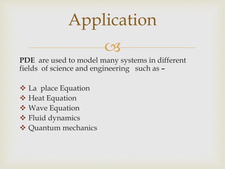 Partial differential equation & its application. | PPTX