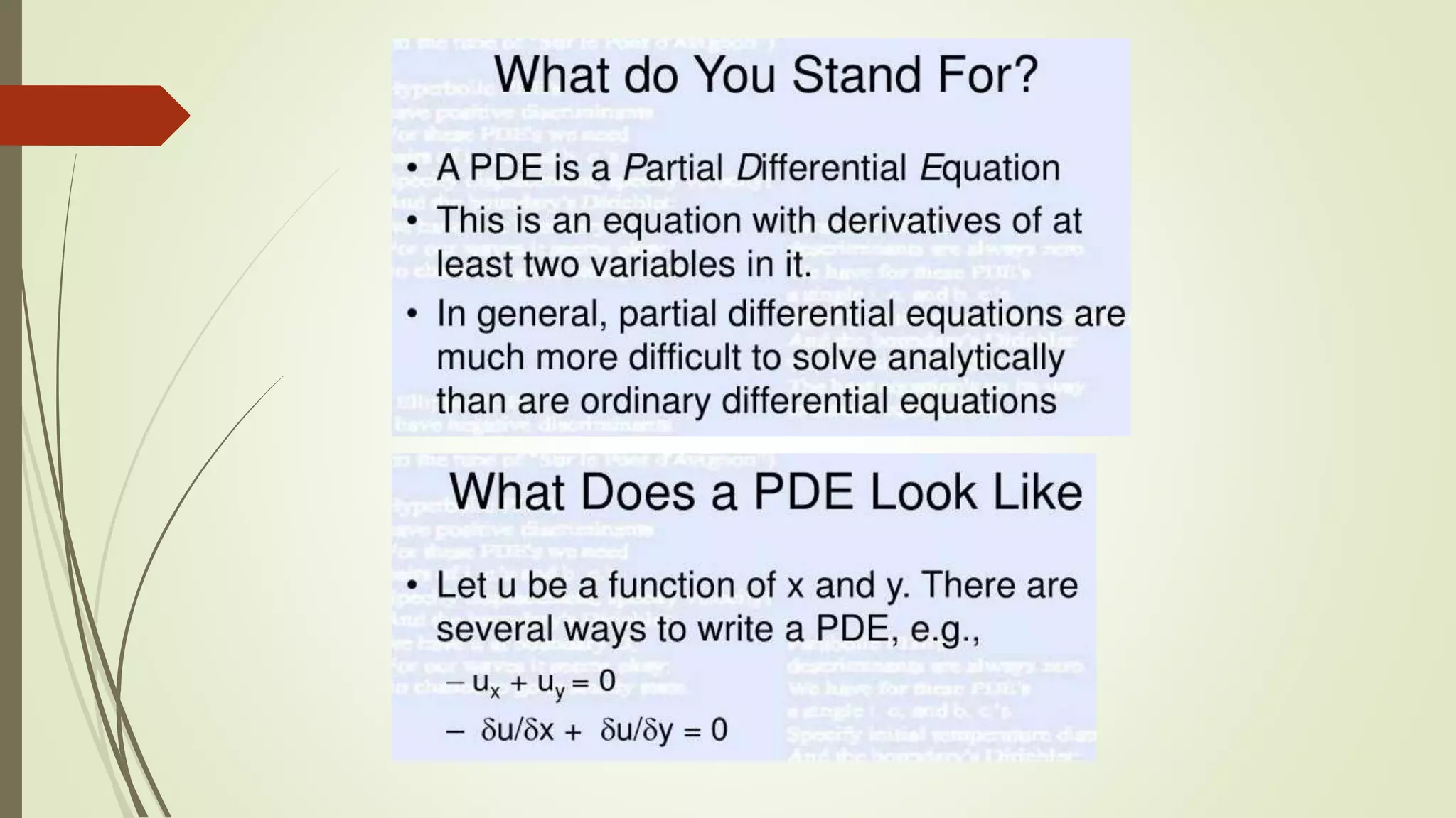 PARTIAL DIFFERENTIAL EQUATIONS.pptx | Physics | Science