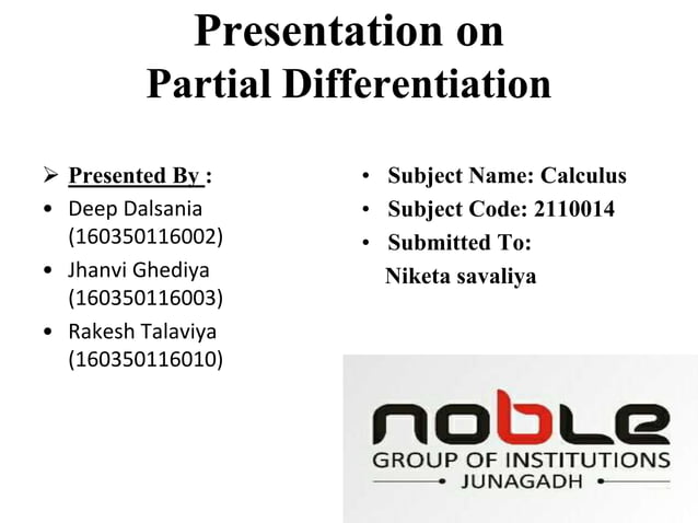 Partial Differentiation | PPTX | Physics | Science