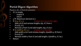 Partial digest algorithm | PPTX