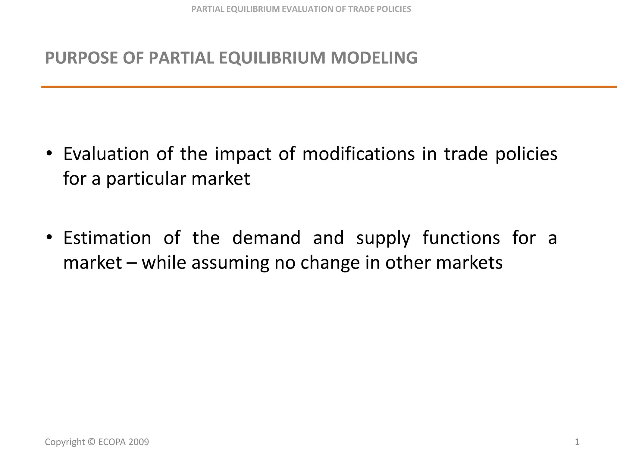 Partial Equilibrium Ppt
