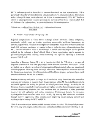 Partial Exchange Transfussion In Polycythemia Secondary To Complex ...