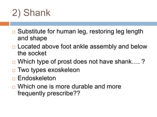 Partial foot prosthesis | PPTX