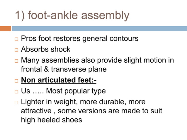 Partial foot prosthesis | PPTX