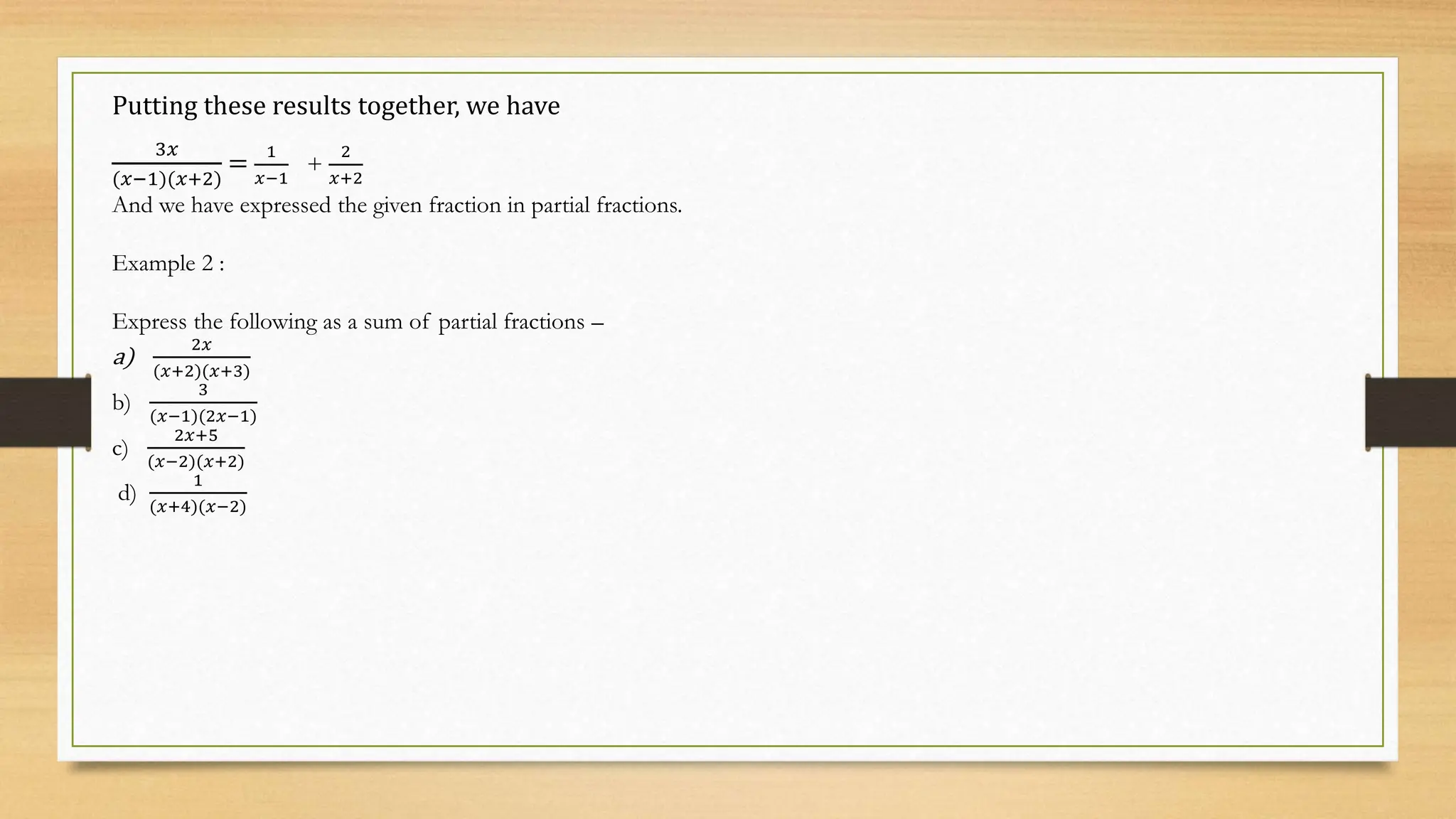 Partial Fraction ppt presentation of engg math | PPTX
