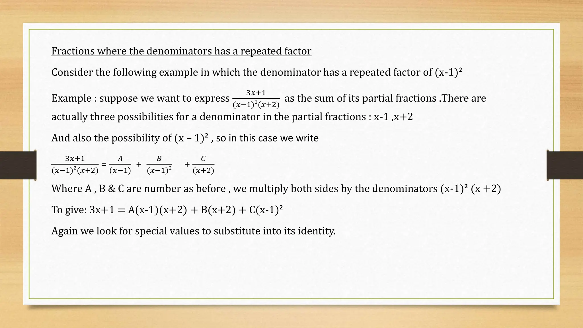 Partial Fraction ppt presentation of engg math | PPTX