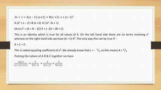 Partial Fraction ppt presentation of engg math | PPTX