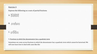 Partial Fraction ppt presentation of engg math | PPTX