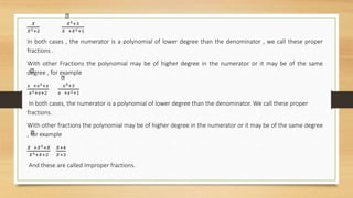 Partial Fraction ppt presentation of engg math | PPTX