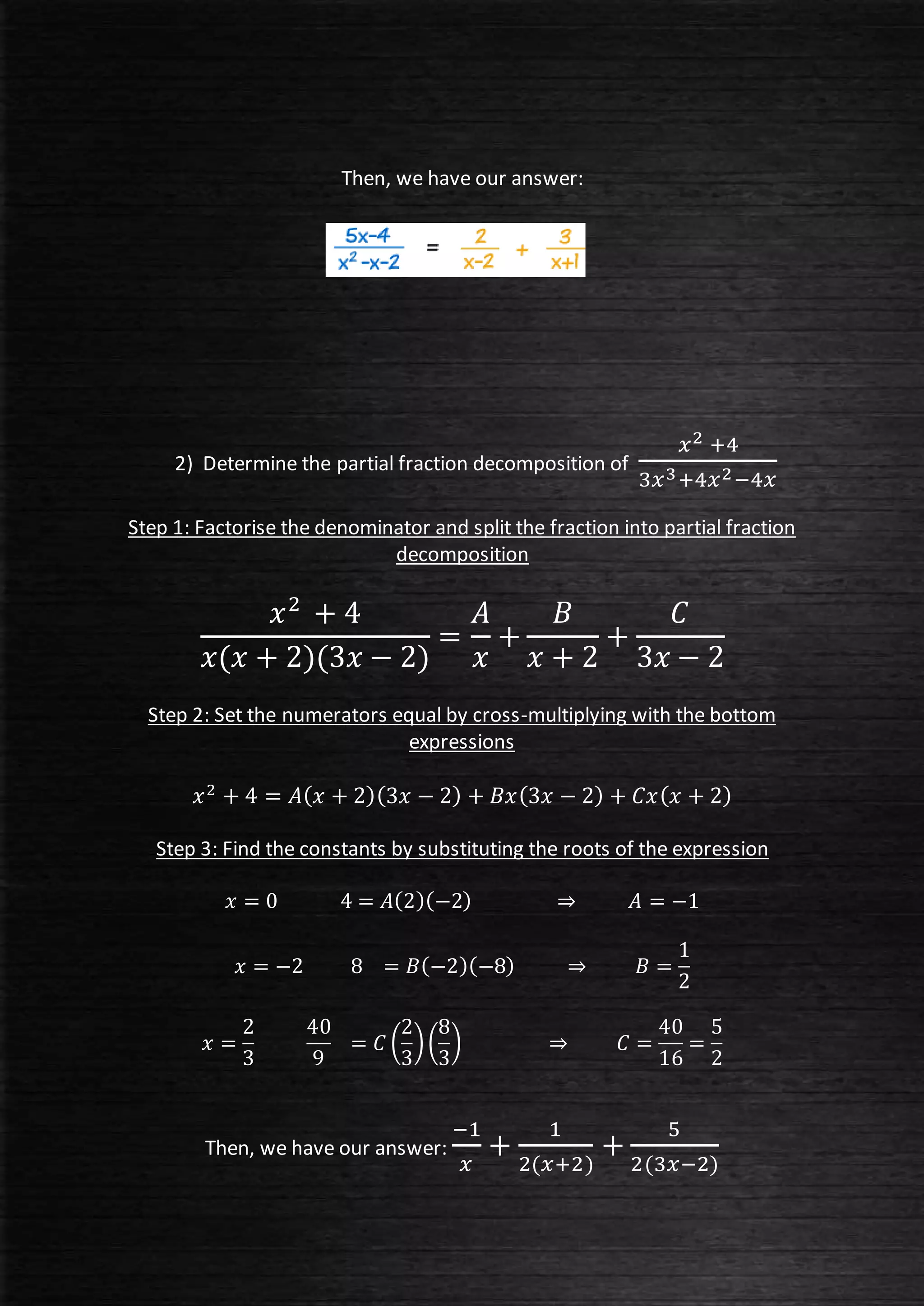Partial fraction decomposition | DOCX