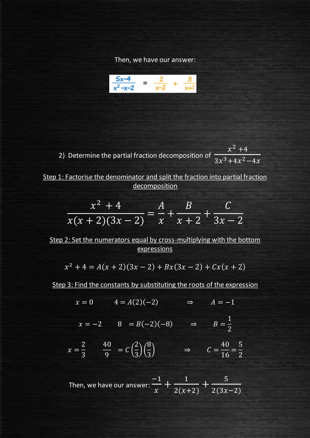 Partial Fraction Decomposition Pdf