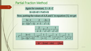 Partial fraction Laplace transformation Engineering Mathematics | PPTX