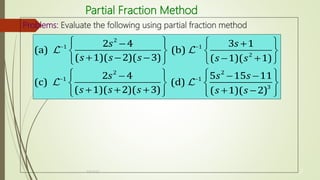 Partial fraction Laplace transformation Engineering Mathematics | PPTX | Physics | Science